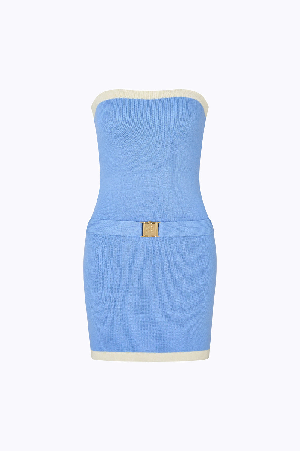 ''Bond' Belted Knit Dress - Baby Blue | Cin Cin Swimwear and Resortwear